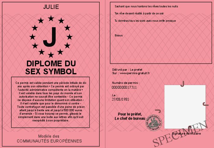 Diplome Du Sex Symbol